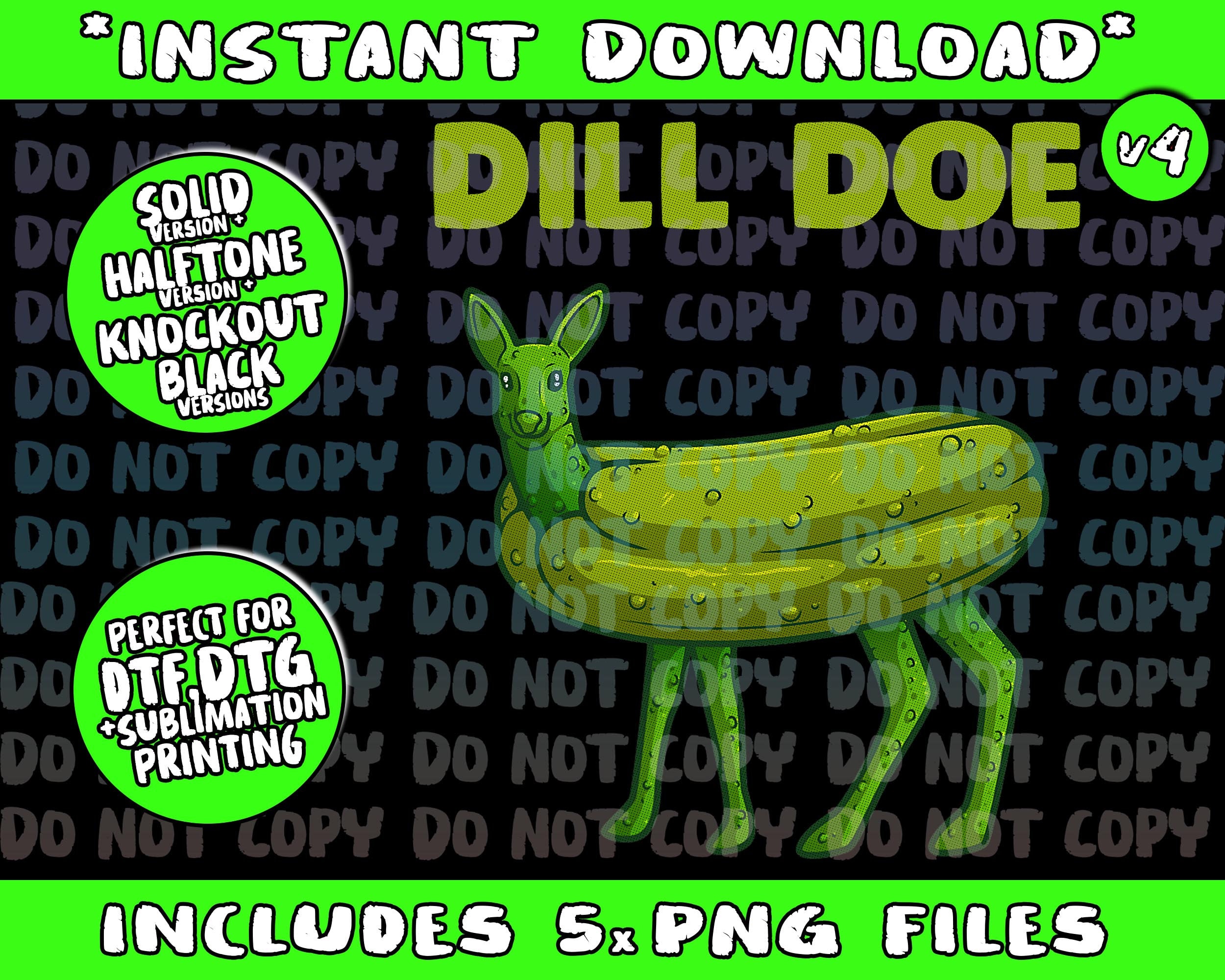 Funny Pickle Art Men Women Dill Doe Deer Green Dill Pickle Png - Etsy