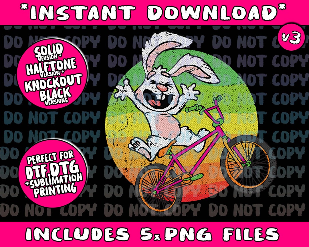Easter Bunny Riding Bike Cute Rabbit Biking Biker Png Bundle, Trending ...