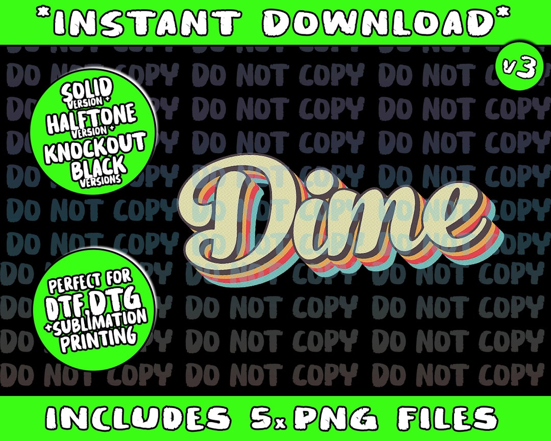 Dime Tshirt Retro Art Baseball Font Vintage Png Bundle, Trending Png ...