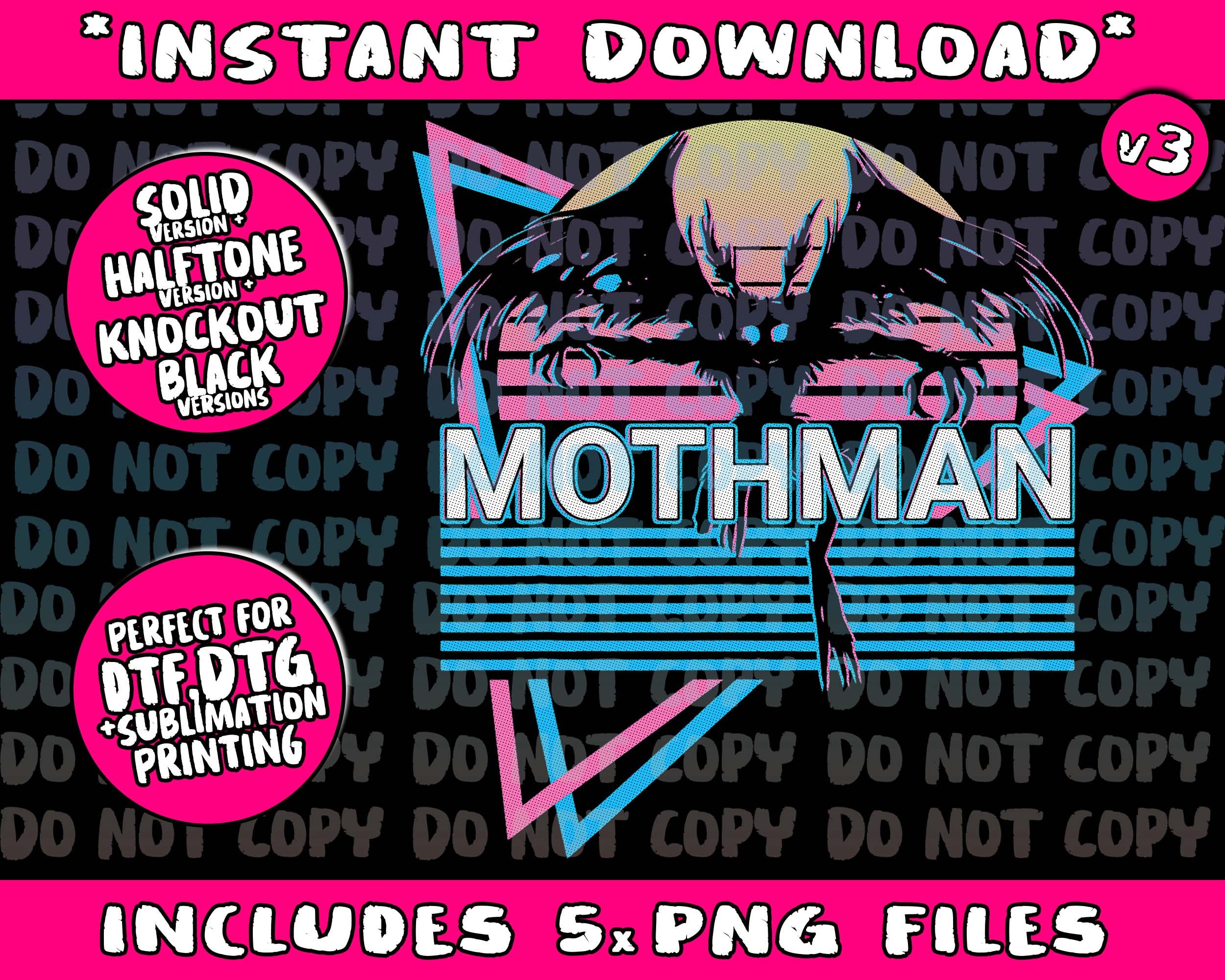 Mothman Cryptozoology Retro Cryptid Png Bundle Trending Png - Etsy
