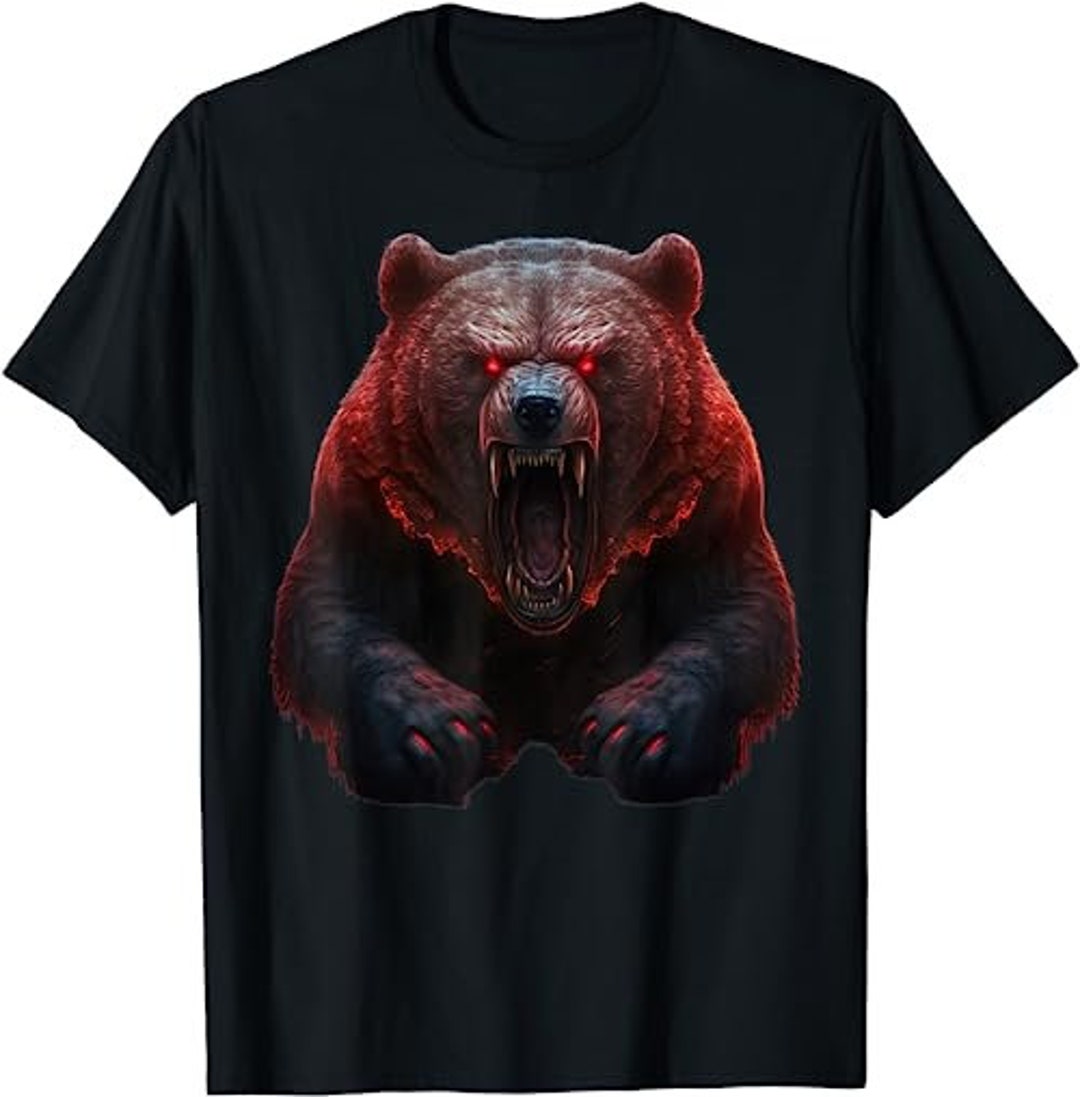 Bear Angry Grizzly Bear Dangerous Horror Bear T-shirt, Sweatshirt ...