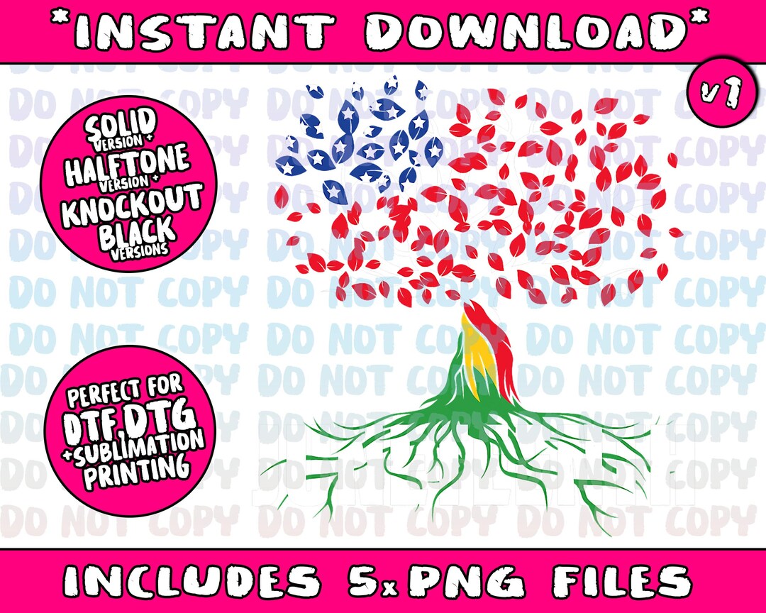 American Grown African Root Tree Juneteenth Black Freedom Png Bundle ...