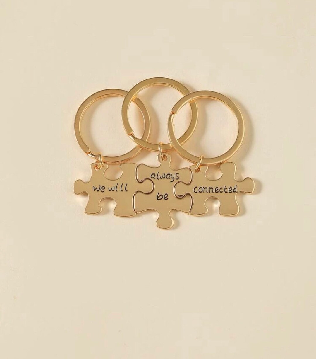 Set of 3 Puzzle Piece Keychains We Will Always Be Connected - Etsy