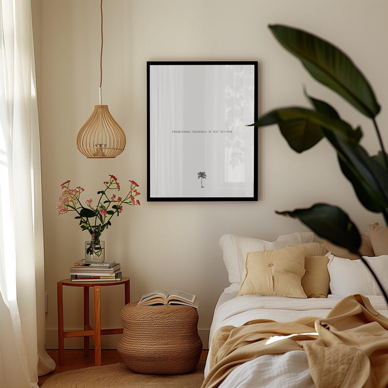 Minimalist Self-care Wall Art | Prioritising Yourself is Not Selfish ...