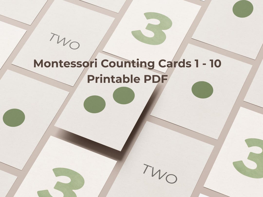 Montessori Counting Flashcards 1-10 | Number Matching Game for Toddlers ...