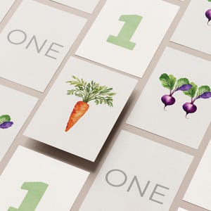 Montessori Counting Flashcards 1-10 | Vegetable Number Matching Game ...