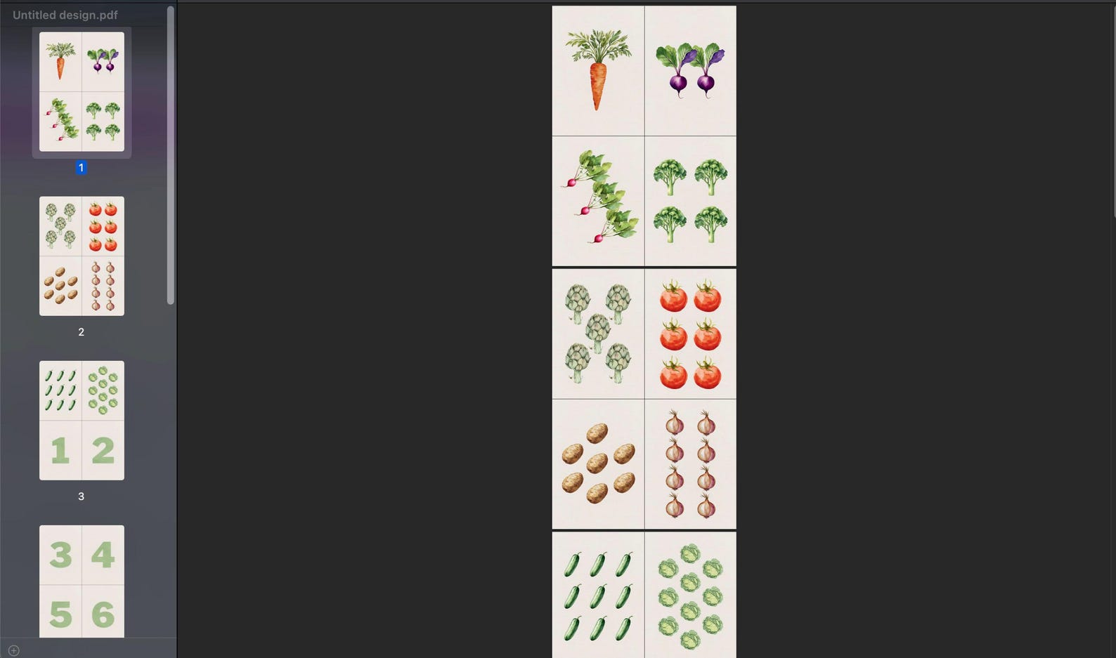 Montessori Counting Flashcards 1-10 | Vegetable Number Matching Game ...