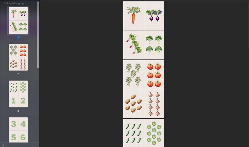 Montessori Counting Flashcards 1-10 | Vegetable Number Matching Game ...