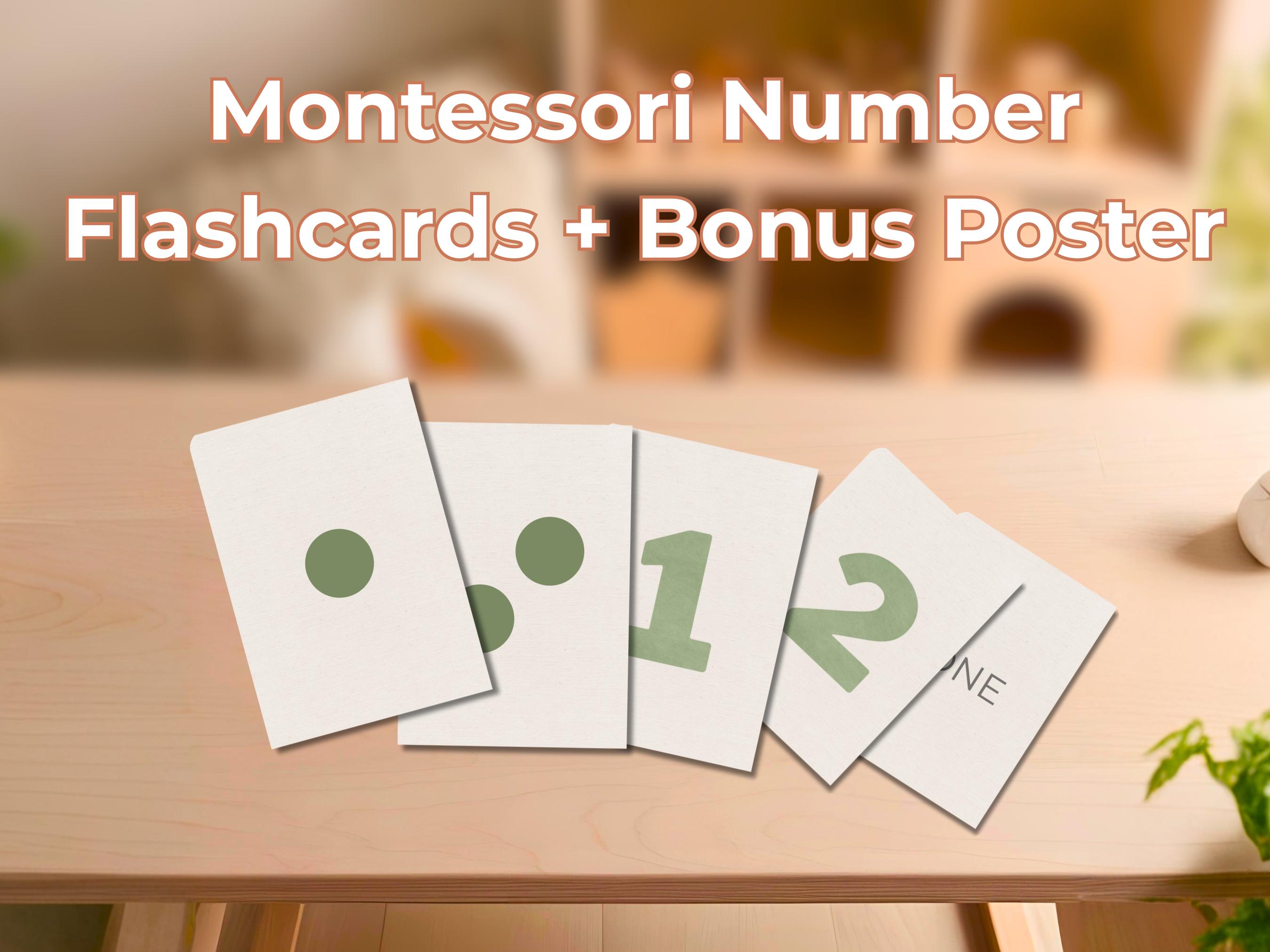 Montessori Counting Flashcards 1-10 | Number Matching Game for Toddlers ...