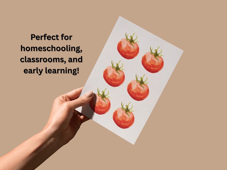 Montessori Counting Flashcards 1-10 | Vegetable Number Matching Game ...