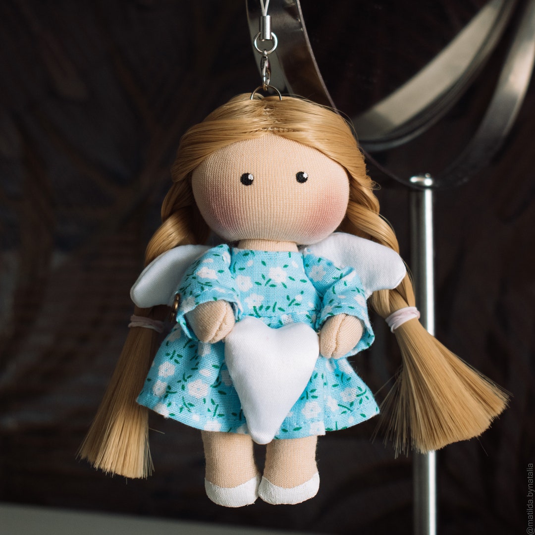 Key Chain Doll,angel Mini Tilda, Miniature Doll, Dolls Pattern, Crochet ...