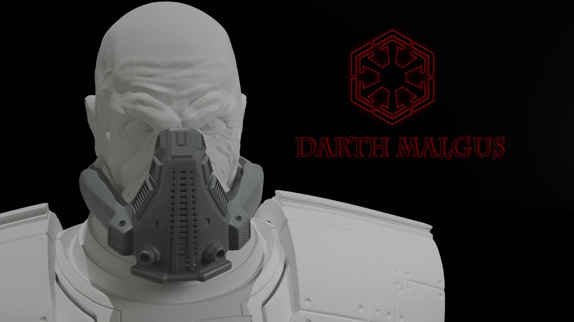 Darth Malgus Mask/rebreather | 3D Model | 3D Print Files | Star Wars ...