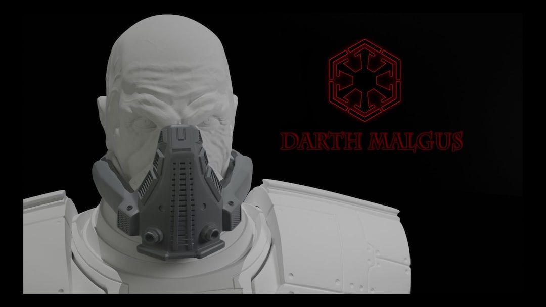 Darth Malgus Mask/rebreather | 3D Model | 3D Print Files | Star Wars ...