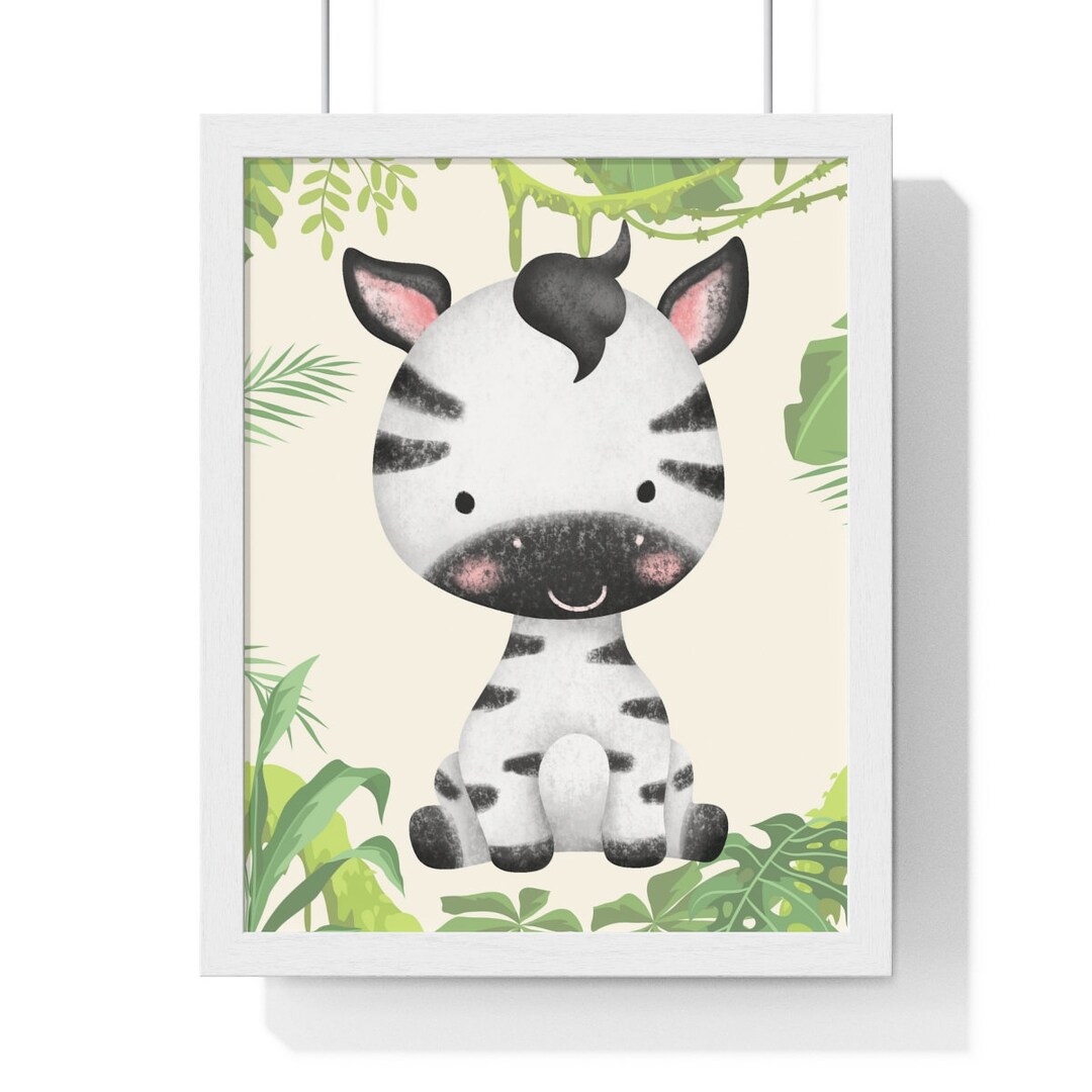 Jungle Animals Nursery Decor Cute Baby Zebra Safari Prints - Etsy
