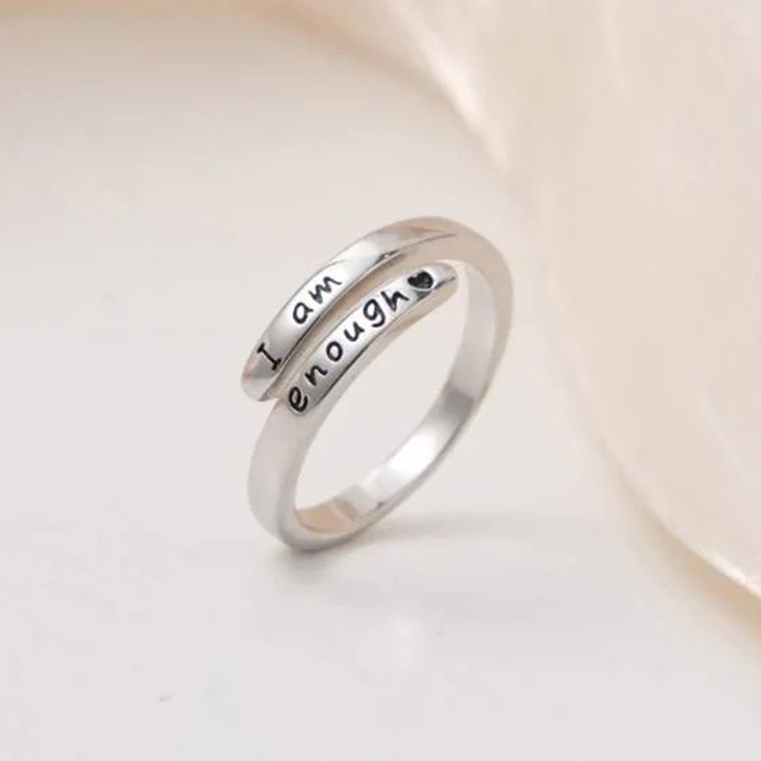 I Am Enough Ring, 925 Sterling Silver, Enough Inspirational Ring ...