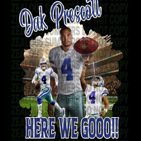 Dallas Cowboys Dak Prescott Here We Go - Etsy
