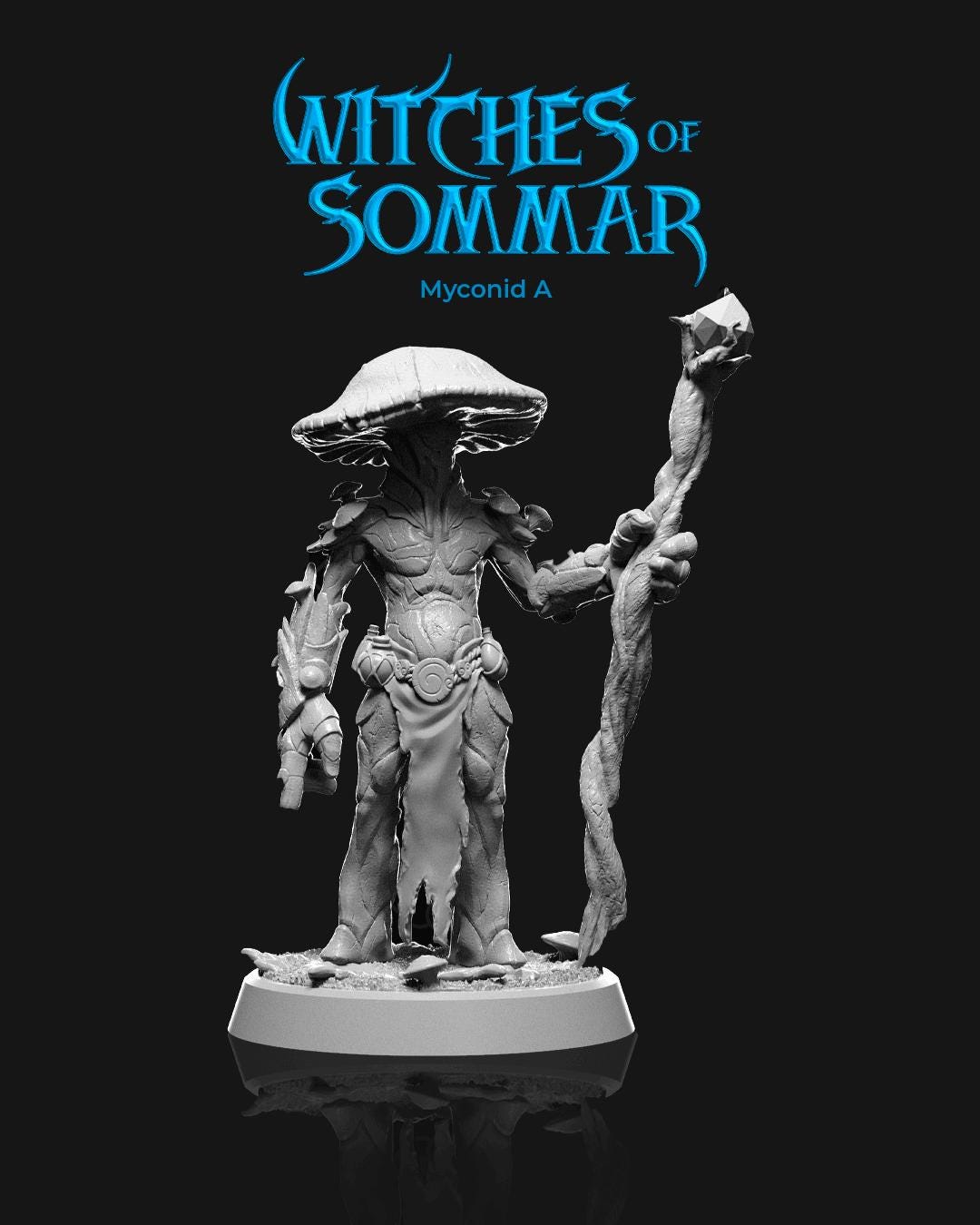 Myconid A - Enemy 32mm Miniature for Tabletop RPG - Witches of Sommar ...