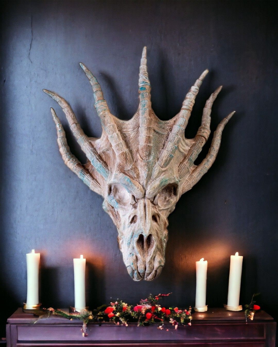 Blue Dragon Skull Carcass Wall Mount Decor for Home Decoration - Etsy