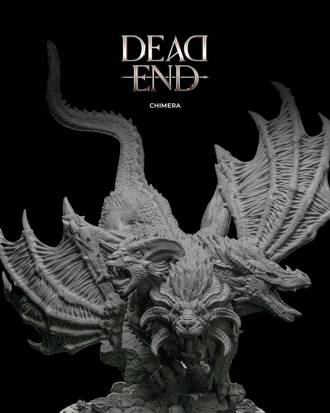 Chimera Miniature 75mm - Dead End Colosseum Magical Beast for 5e RPG ...