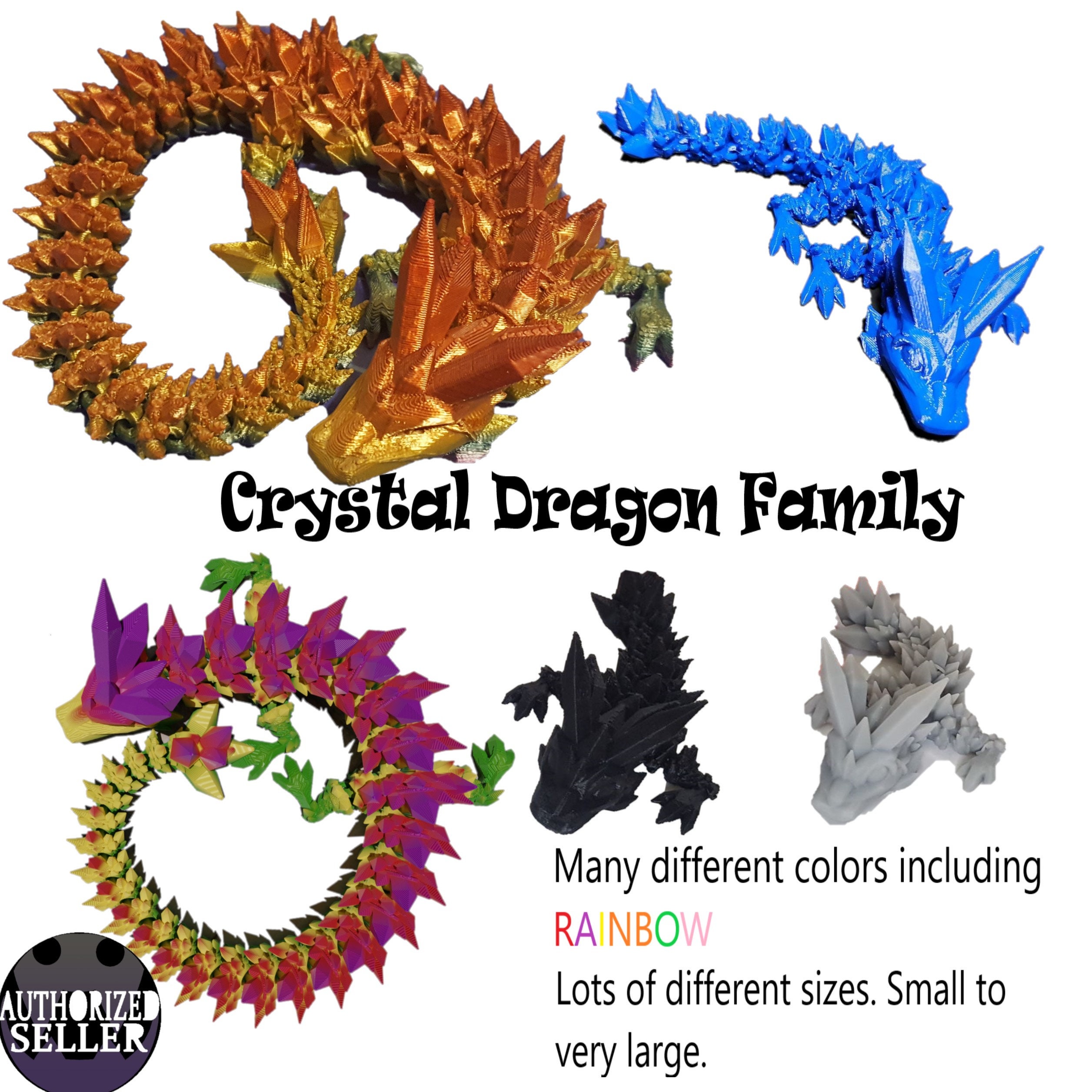 Crystal Dragon Fidget Toy 3D Printed Desk Toy for Stress and - Etsy UK