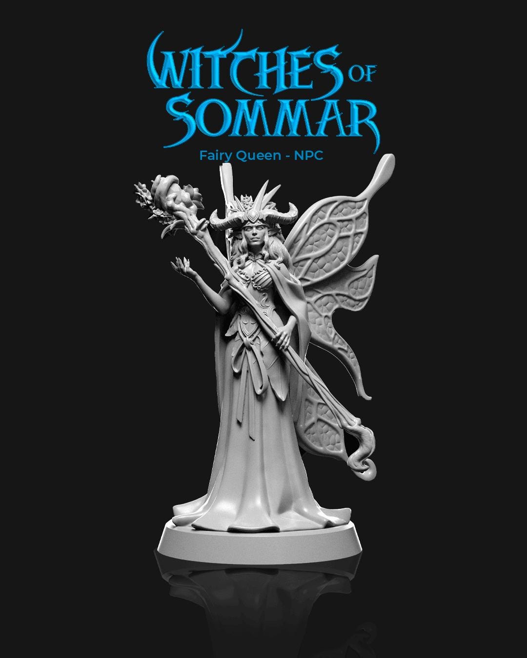 Fairy Queen - NPC 32mm Miniature for Witches of Sommar Tabletop RPG ...