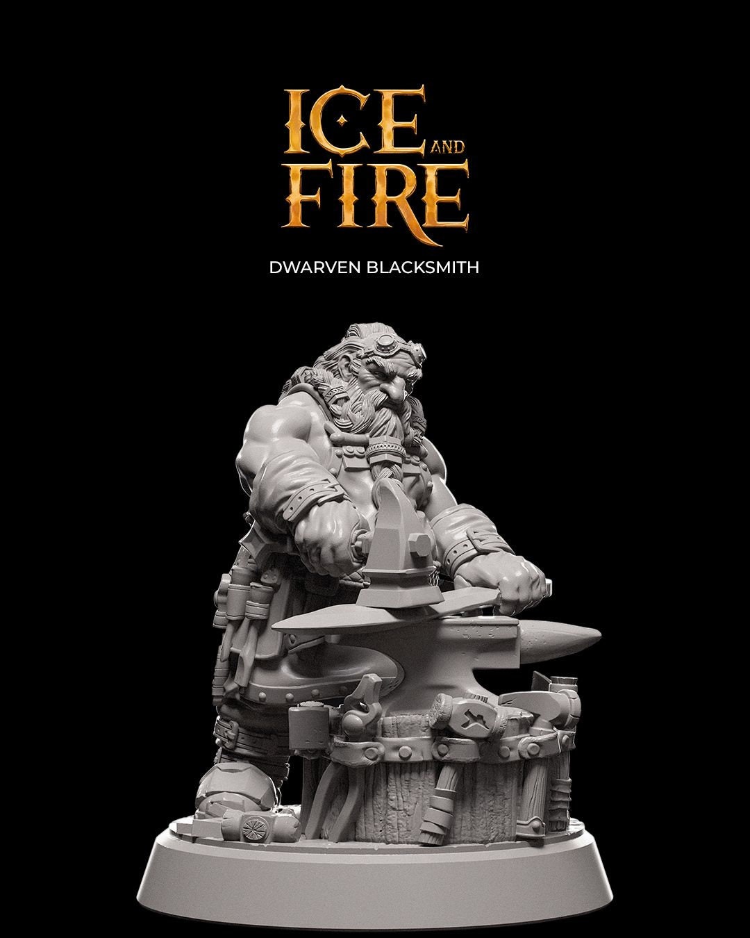 Dwarven Blacksmith Miniature for 5e Rpg/tabletop Karabad NPC Dwarf 32mm ...