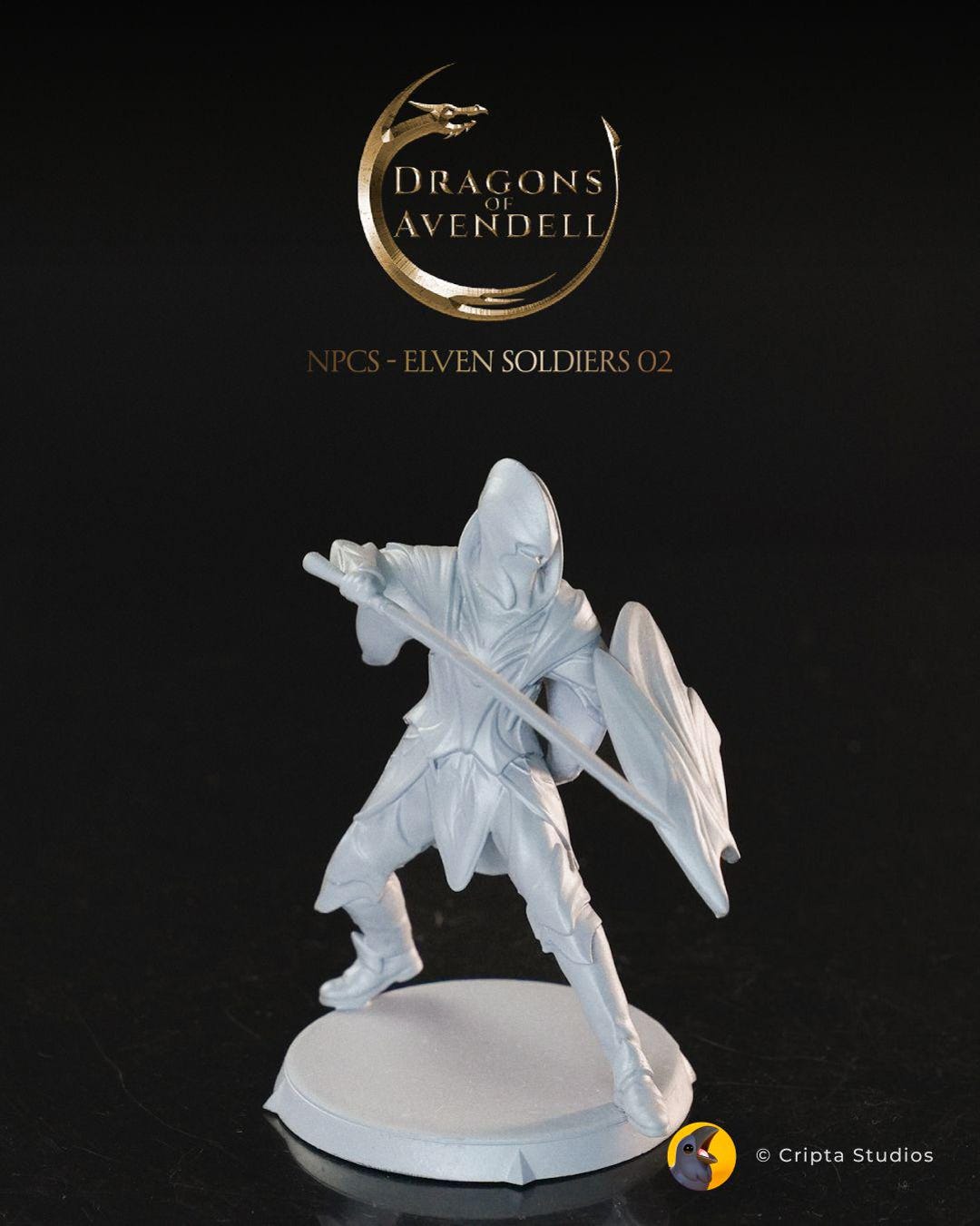Elven Soldier 02 - NPC 75 Mm Miniature for RPG - Cripta Studios Elves ...