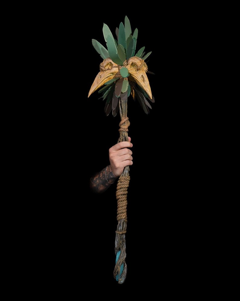 Druid Quarterstaff: Raven Armory RPG Staff Magic Item for Dnd Cosplay ...
