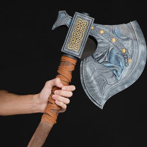 Life Size Viking Battle Axe Cosplay Prop With Mythology Decor - Norse ...