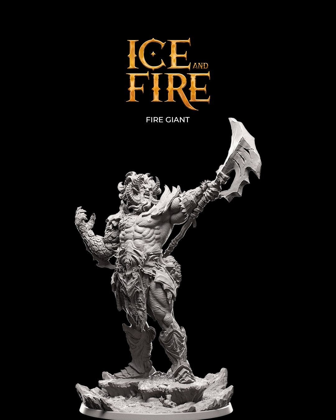 Fire Giant 32mm Miniature for 5E DND RPG Ice and Fire Tabletop Mini ...