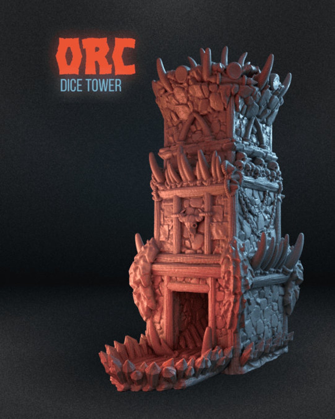 Orc Dice Tower With Unique Orc Design RPG Accessory - Etsy