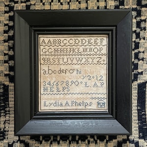 Lydia A Phelps, Reproduction Cross Stitch Sampler Pattern, Schoolgirl ...