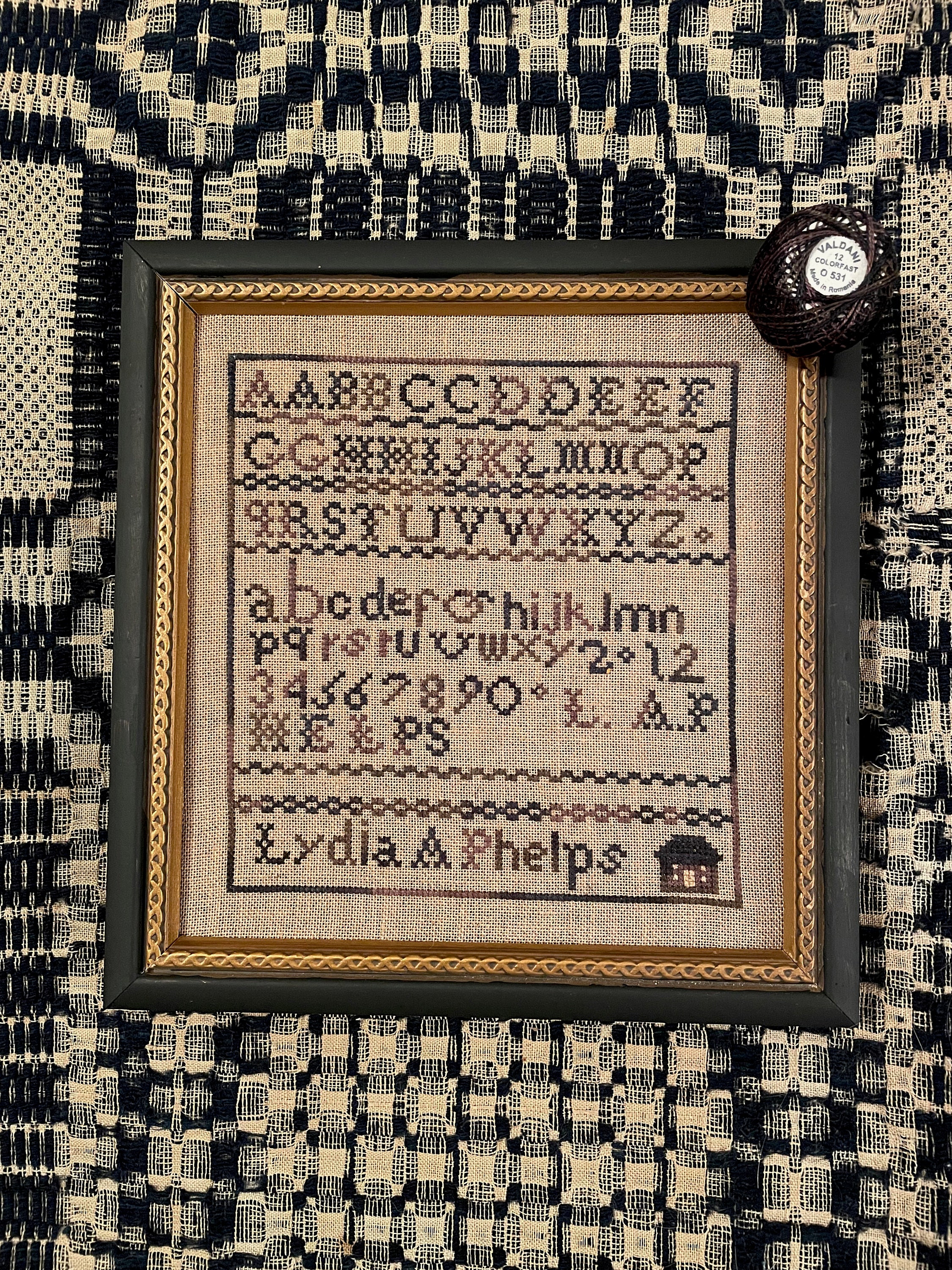 Lydia A Phelps, Reproduction Cross Stitch Sampler Pattern, Schoolgirl ...