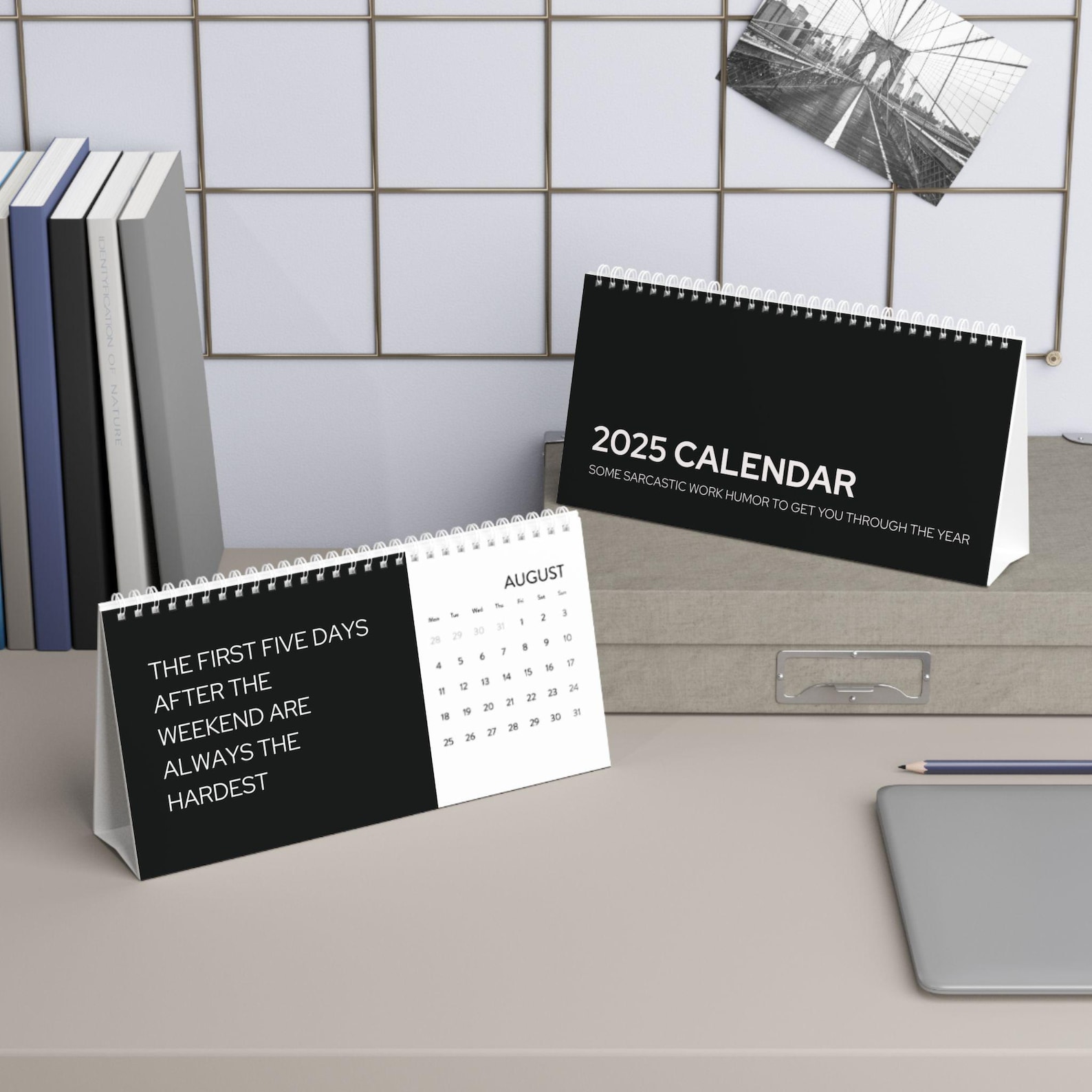 Sarcastic Work Humor Desk Calendar 2025 | Motivational Quotes Calendar ...