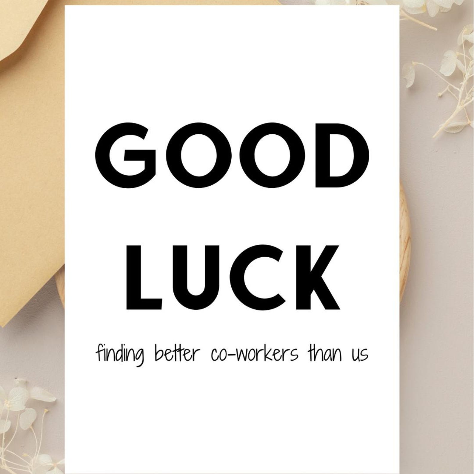 Farewell Card for Co-workers, Goodbye and Good Luck, Funny Farewell ...