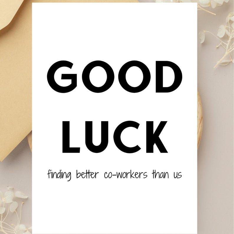 Farewell Card for Co-workers, Goodbye and Good Luck, Funny Farewell ...