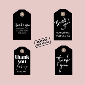Printable Thank You Tags for Staff, Thank You Cards for Staff, Thank ...