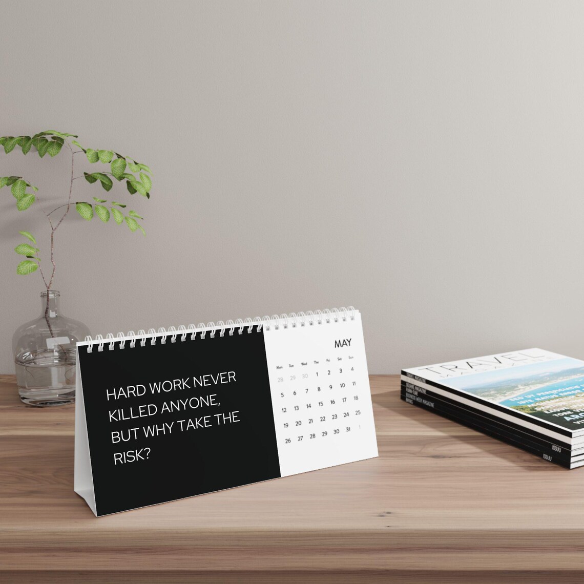 Sarcastic Work Humor Desk Calendar 2025 | Motivational Quotes Calendar ...