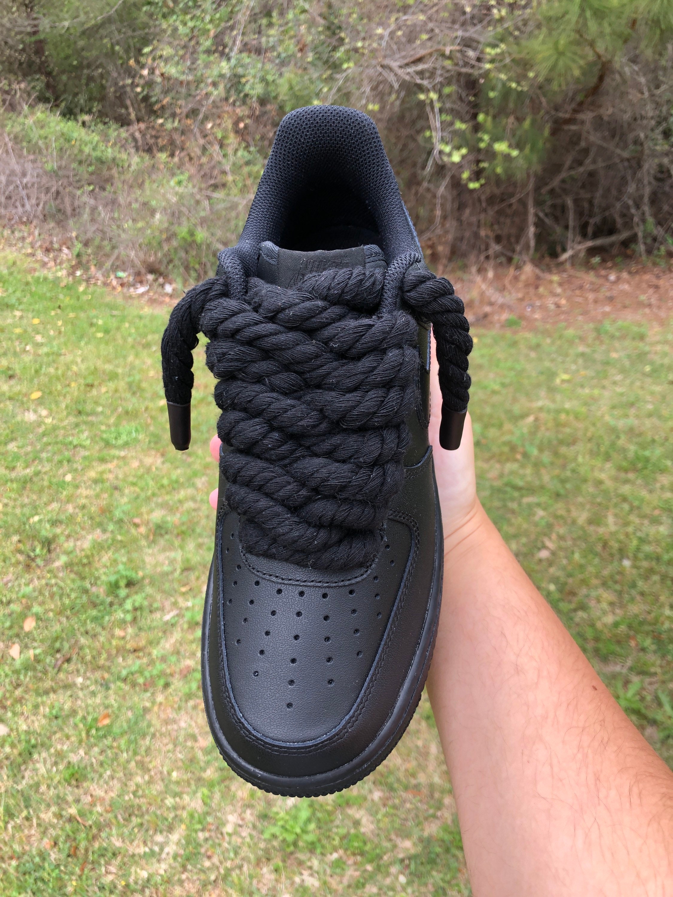 Black Rope Laces Custom Shoes - Etsy