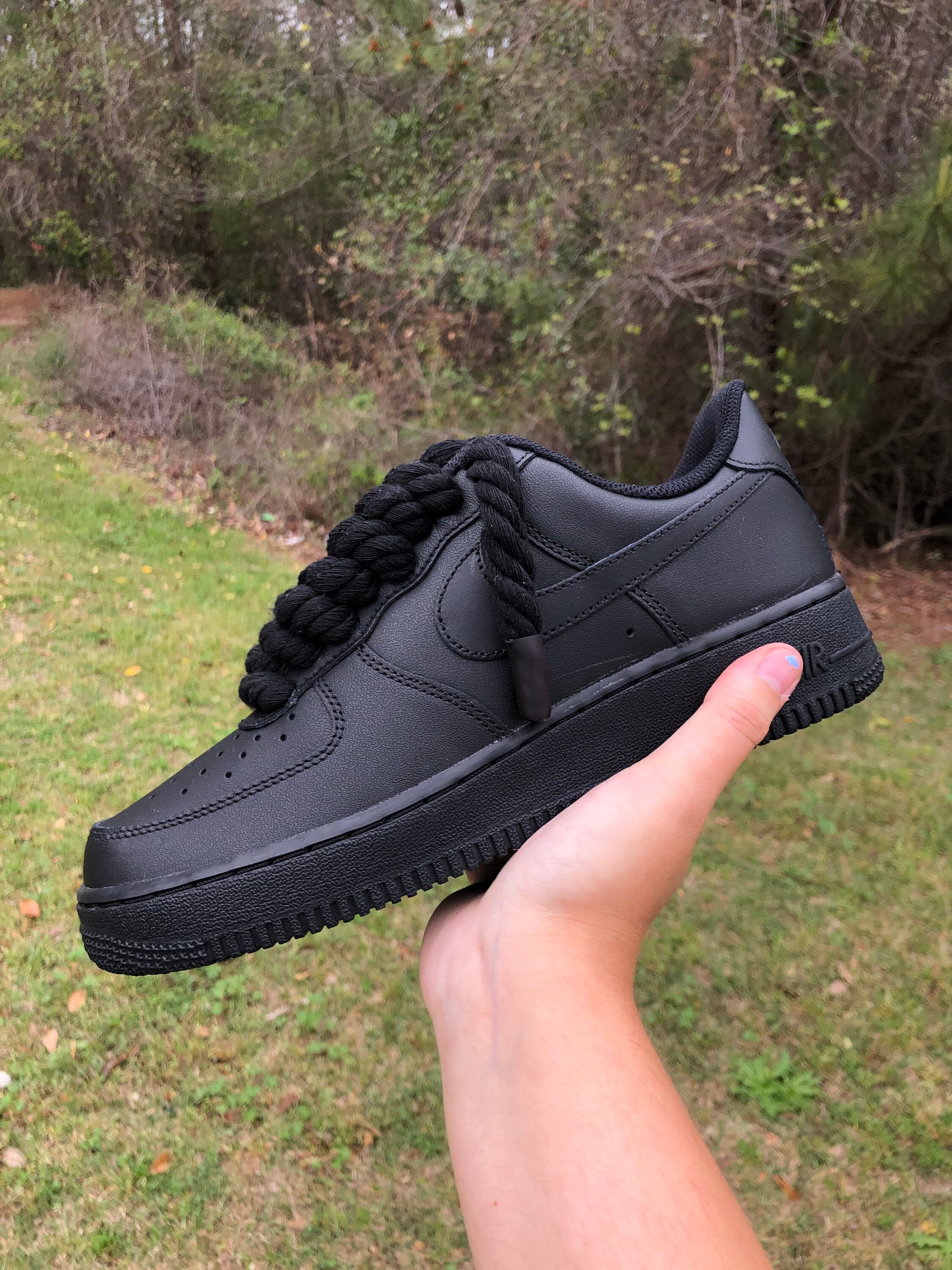 Black Rope Laces Custom Shoes - Etsy