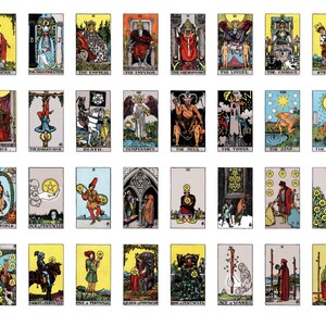 Miniature Tarot Cards - Rider Waite - Tiny Tarot - Printable Tarot ...