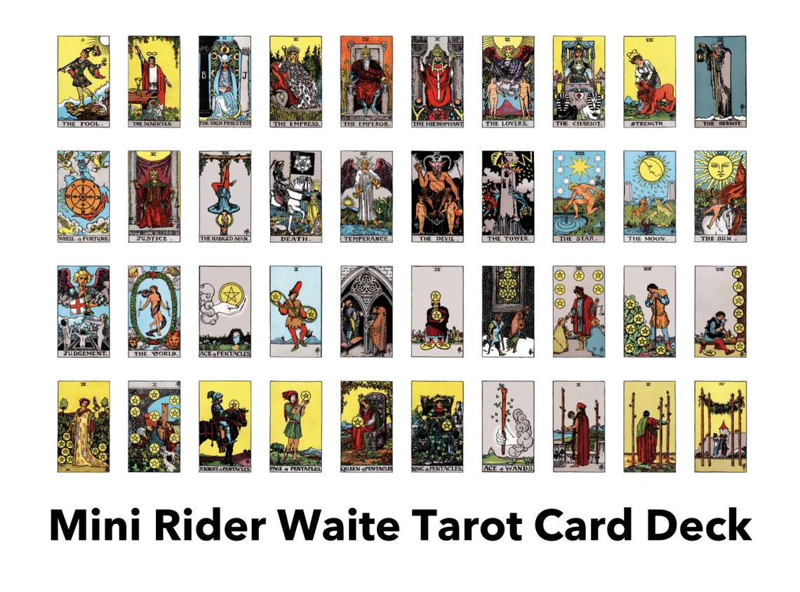 Miniature Tarot Cards - Rider Waite - Tiny Tarot - Printable Tarot ...