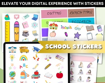 Student Digital Stickers for Goodnotes, School Digital Stickers ...