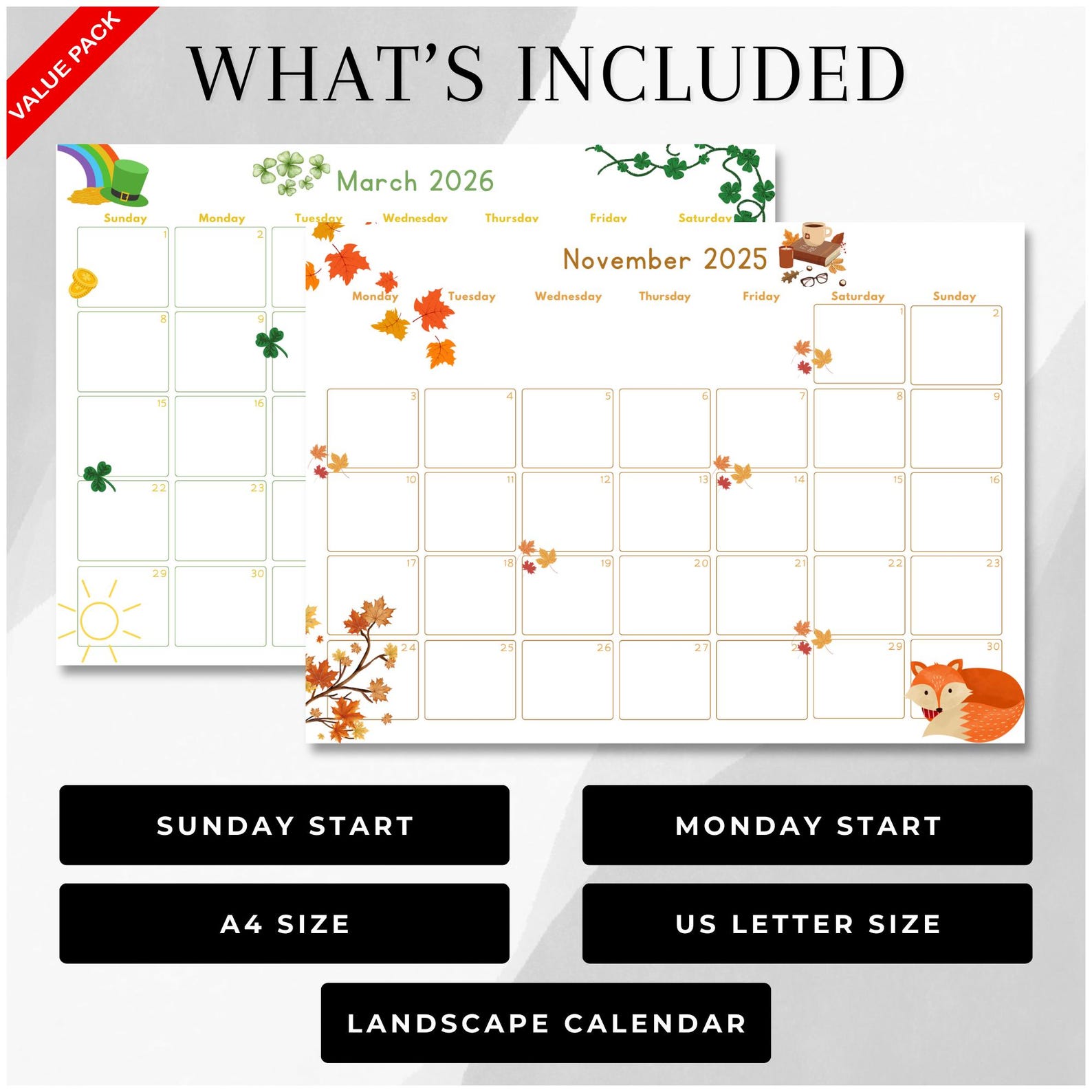 2025-2026 Kids Calendar Printable, Monthly Planner (PDF) - Etsy