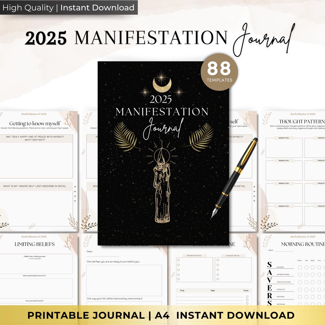 Digital Manifestation Journal Printable, Manifestation Journal for ...