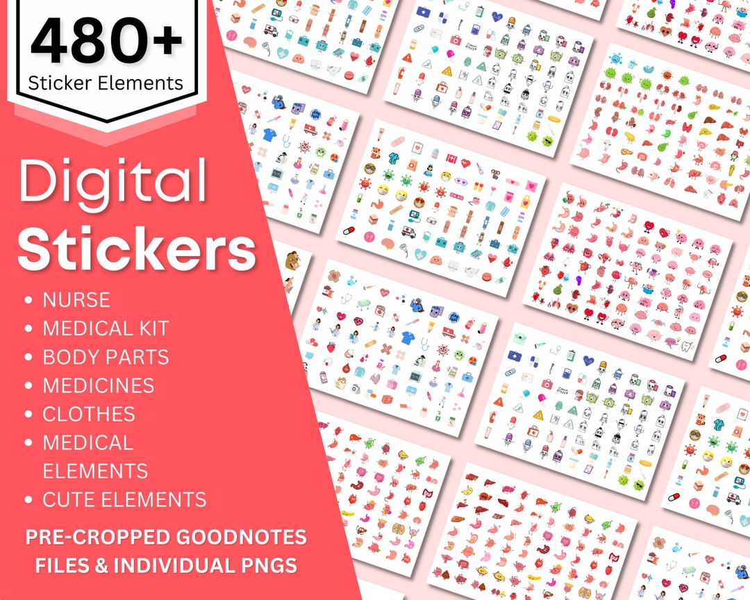 400+ Medical & Hospital Digital Sticker Pack, Nurse Goodnotes Planner ...