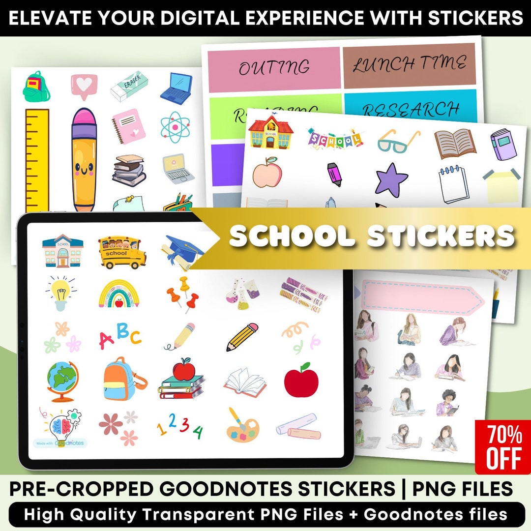 School Stickers for Goodnotes, Digital Planner Stickers, Educational ...