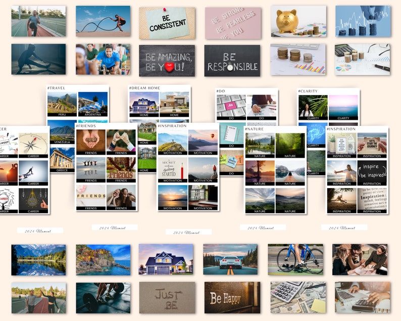Printable Vision Board Kit: 300+ Motivational Stickers, Quotes (PDF) - Etsy