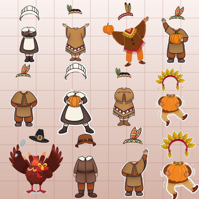 Thanksgiving Photo Frames, DIY Turkey Pilgrim Characters (editable File ...