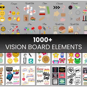 Printable Vision Board Kit: 2025-2026 Planner, Stickers, Quotes (PDF ...